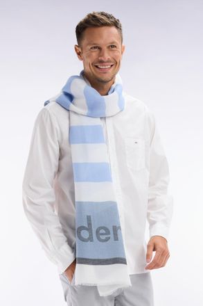 Eden Park &Eacute;charpe Cercl&eacute;e En Coton M&eacute;lang&eacute; Grise Et Ciel