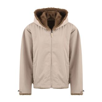 Lou Andr&eacute;a Reversible Nylon Fake Mink Parka - - Jackets - Damen - Beige - S