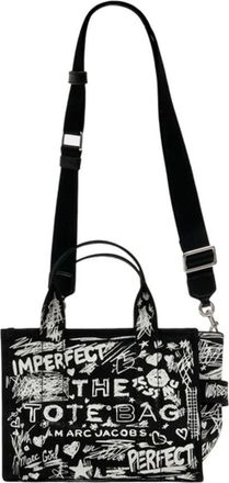 Marc Jacobs Femme, Sacs, Noir, Taille: ONE Size Punk Scribble Canvas Small Tote Bag