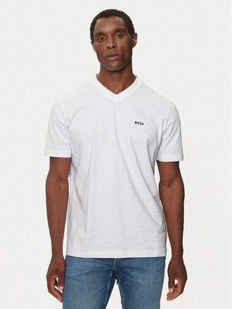 HUGO BOSS T-Shirt Tee V 50506347 Wei&szlig; Regular Fit
