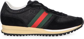 Gucci Mens Low-Top Sneakers Re-Motion Black Calf Leather Trainers