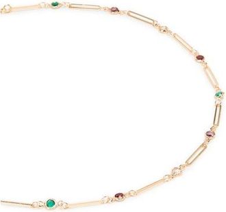 Au Printemps Paris Collier avec pierres en verre