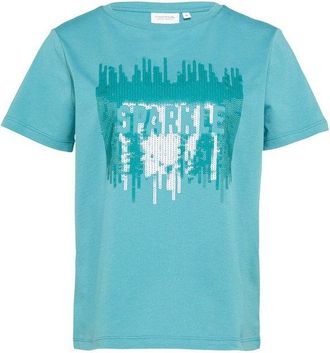 Comma Kurzarmshirt T-Shirt T-Shirt mit Pailletten-Artwork