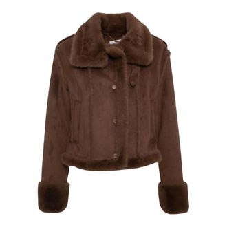Fracomina Veste courte effet su&egrave;de - Femme - Vestes - Brun - Taille: 42 FR