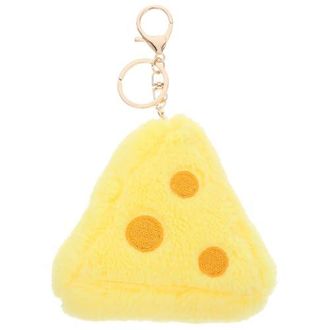 BESTOYARD Porte-cl&eacute;s mignon en peluche au fromage pour sacs Charme flou Porte-cl&eacute;s Pendentif au fromage r&eacute;aliste D&eacute;coration douce et portable pour filles et acc