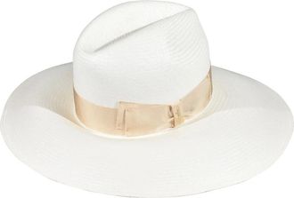 Borsalino Femme, Accessoires, Blanc, Taille: S Chapeau Sophie avec d&eacute;tail de ruban