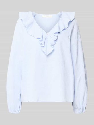 Christian Berg Regular Fit Bluse mit V-Ausschnitt und Volants