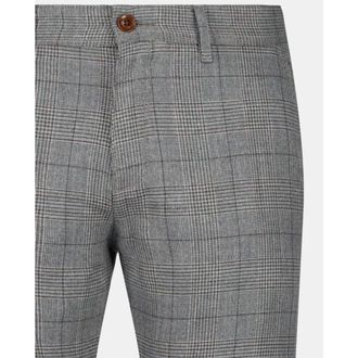 Roy Robson Slim Fit Karierte Casual Hose - - Trousers - Herren - Grau - XL