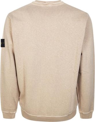 Stone Island Logo-Appliqu&eacute; Crewneck Sweatshirt - Beige