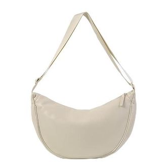 Generic Sac &agrave; main polyvalent en cuir synth&eacute;tique de grande capacit&eacute;, demi-lune pour femme, travail, shopping, voyage, usage quotidien, blanc, 400.00x250.00x1