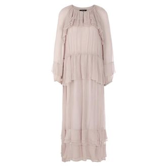 Marc Cain Femme, Robes, Beige, Taille: 38 FR Robe longue &agrave; volants