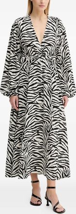 Gestuz GZveva Maxikleid mit Zebra-Print - Schwarz