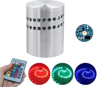 NUOBESTY 3W LED Rgb Aluminium Spiral Wandlampe F&uuml;r Schlafzimmer Und Dimmbare Wandleuchte Mit Fernbedienung Elegantes Design F&uuml;r Moderne