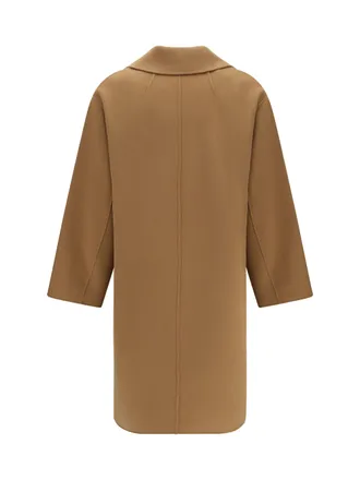 Max Mara Womens Magnolia Double-Breasted Virgin Wool Coat Perfect Camel Fleece Ovis Aries