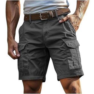 Generic Short cargo tactique pour homme - Serg&eacute; de coton l&eacute;ger avec plusieurs poches pour la randonn&eacute;e, le golf, le travail et les activit&eacute;s de plein air, gri