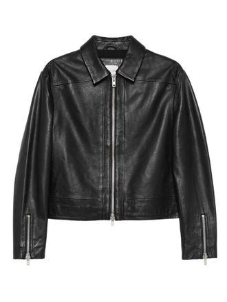 Alysi veste en cuir &agrave; fermeture zipp&eacute;e - Noir