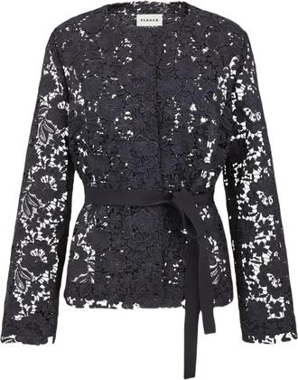P.A.R.O.S.H. P.a.r.o.s.h., Femme, Vestes, Bleu, Taille: 40 FR Peonia Lace Jacket