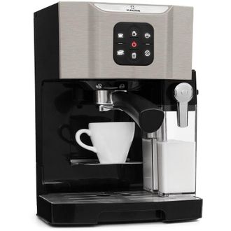 Klarstein Klarstein - Cafetiere avec Mousseur de Lait, Cafetières 1.4L, Machines à Café et Machines à expresso 20 Bar, Petite Cafetière Electrique Acier