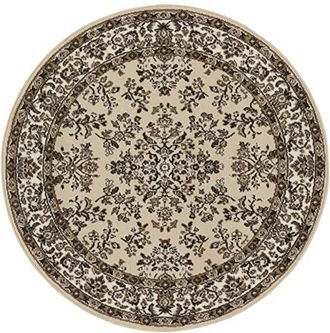 Hanse Home Design Kurzflor Wohnzimmerteppich Orient - Zabul Perser Look, Orientalischer Teppich für Esszimmer, Wohnzimmer, Schlafzimmer - Creme, 140 cm