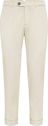 Brunello Cucinelli Pantalon droit en serg&eacute; de coton - Homme - Pantalons - Beige - Taille: L