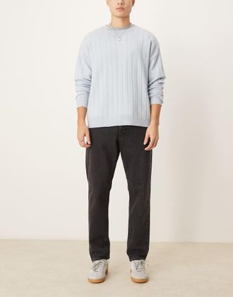 Selected Cole - Schmal zulaufende Jeans in Schwarz mit normaler Passform