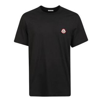 Moncler Homme, Tops, Noir, Taille: L T-shirt &agrave; logo