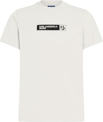 Karl Lagerfeld Karl Lagerfeld Jeans, Homme, T-Shirt Graphique &Agrave; Manches Courtes, Coupe Slim, Blanc, XXL