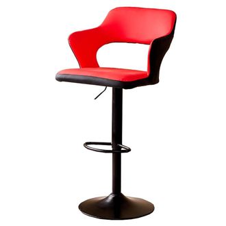 Generic Moderner, h&ouml;henverstellbarer Barhocker aus PU-Leder - Schwarzer Drehstuhl mit R&uuml;ckenlehne und Armlehnen f&uuml;r K&uuml;che, Esszimmer, Bar oder Caf&eacute; - Industri