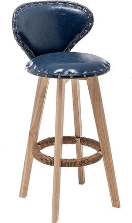 Generic Vintage Barhocker, 360&deg; drehbar, mit R&uuml;cken- und Fu&szlig;st&uuml;tze, gepolstert mit PU-Leder, Tresenh&ouml;he, f&uuml;r Bar, Caf&eacute;, K&uuml;che oder K&uuml;cheninsel