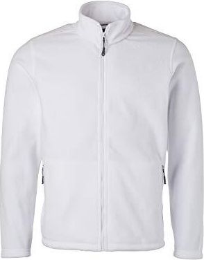 James & Nicholson Homme Veste Polaire Classique avec col Montant (M, Blanc)
