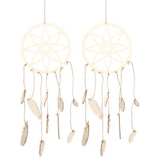 NUOBESTY 2 St&uuml;ck Holz Traumf&auml;nger Selbstgemacht zum Selberbauen Ungefertigte Wanddeko mit Filigranen Mustern Bastelset f&uuml;r Schlafzimmer und Wohnzimmer