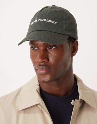 Polo Ralph Lauren Twill-Baseballkappe in Anthrazit mit Markenlogo-Schriftzug-Grau