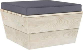vidaXL Repose-pied palette de jardin avec coussin &Eacute;pic&eacute;a impr&eacute;gn&eacute; vidaXL