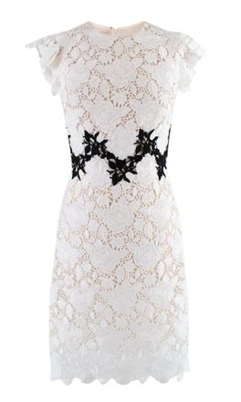 Giambattista Valli white & black lace mini dress Size XS