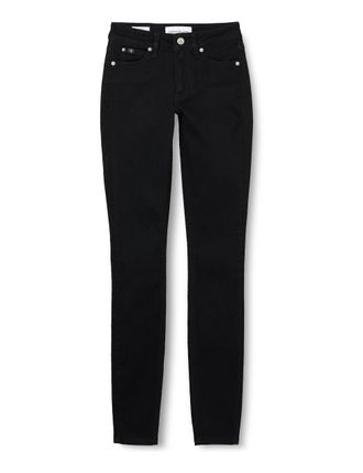 Calvin Klein Jeans Calvin Klein Damen Jeans Hose Mid Rise Skinny Fit, Schwarz (Denim Black), 30W/32L