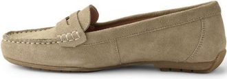 Lands End Veloursleder-Loafer im Autoschuh-Design, Damen, Größe:41 regular, Beige, Rauleder, by Lands End