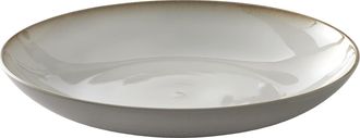 Bitz Schale, Obstschale/Salatschüssel aus Steinzeug, 40 cm im Durchmesser, spülmaschinenfest, Creme/Creme