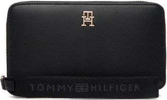 Tommy Hilfiger Handtasche Th Logotape Compact Zip Around AW0AW18699 Schwarz
