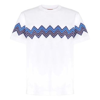 Missoni Homme, Tops, Blanc, Taille: S Tee de Base Bleu pour Homme