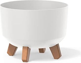 Prosperplast Wei&szlig;er Topf, ohne Tank, GRACIA Kollektion, 23,8cm x 23,8cm x 18,7cm cm, Inhalt 5,1 L