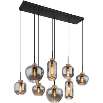 Globo Lighting H&auml;ngeleuchte - Matt - schwarz - glas rauchglas - gro&szlig;e - Globo
