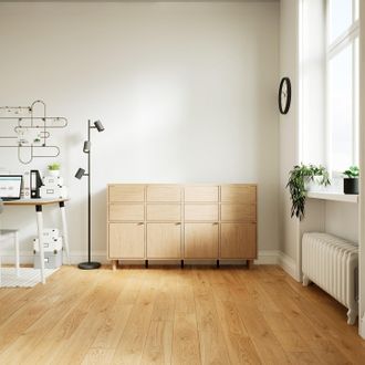 MYCS Commode - Effet ch&ecirc;ne, moderne, raffin&eacute;e, avec porte Effet ch&ecirc;ne et tiroir Effet ch&ecirc;ne - 156 x 91 x 34 cm