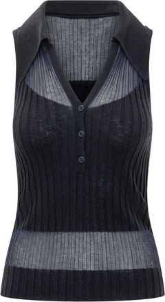 Pinko Pinko, Femme, Tops, Bleu, Taille: 38 FR Foschia Tank Top