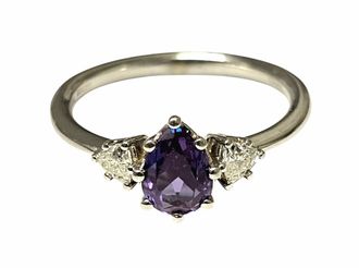 Bespoke Lab Created Alexandrite And Diamond Ring