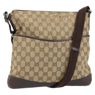 Gucci Sac bandouli&egrave;re en toile Pre-owned - Femme - Pre-owned - Beige - Taille: ONE Size