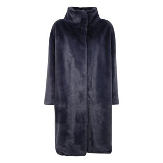 Herno Mantel aus weichem Kunstpelz - - Jackets - Damen - Blau - XL
