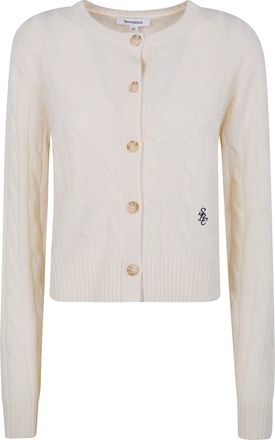 Sporty & Rich Src Cableknit Cashmere Cardigan