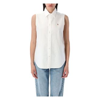 Polo Ralph Lauren Femme, Blouses et Chemises, Blanc, Taille: 42 FR Chemise sans manches Oxford