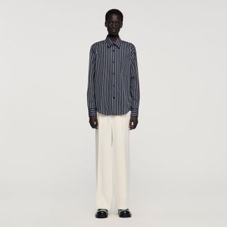 Sandro Chemise en coton &agrave; rayures