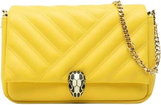 Bulgari Sac bandouli&egrave;re Serpenti Cabochon Pre-owned - Femme - Pre-owned - Jaune - Taille: ONE Size